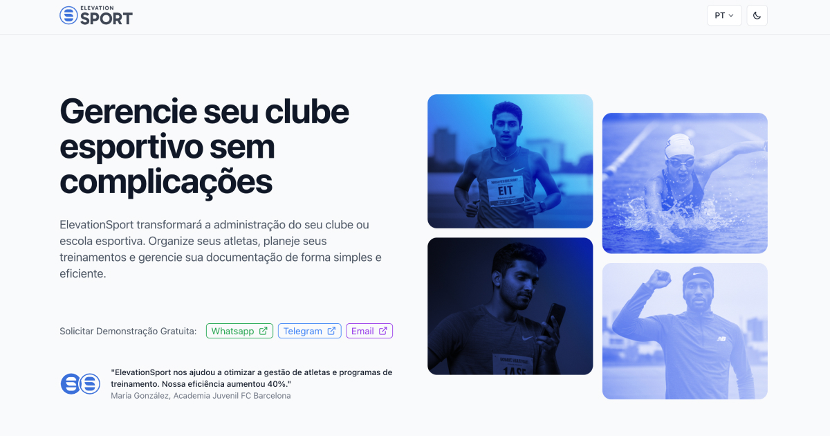 Elevation Sport: Software de Gestão de Clubes e Escolas Esportivas - Em breve